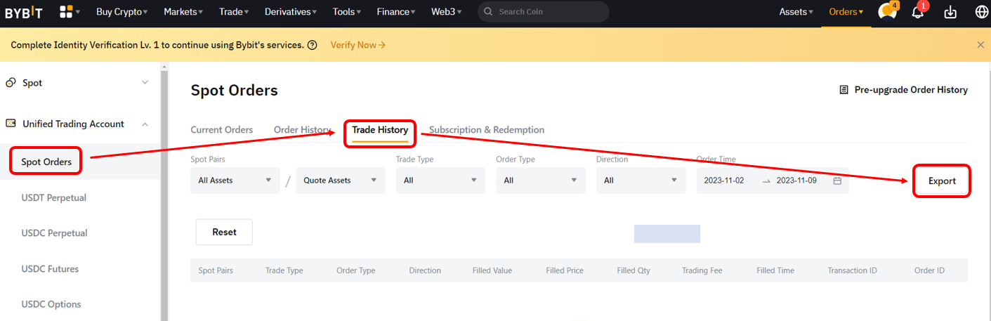 How to get trade history from Bybit – Cryptact Help Center