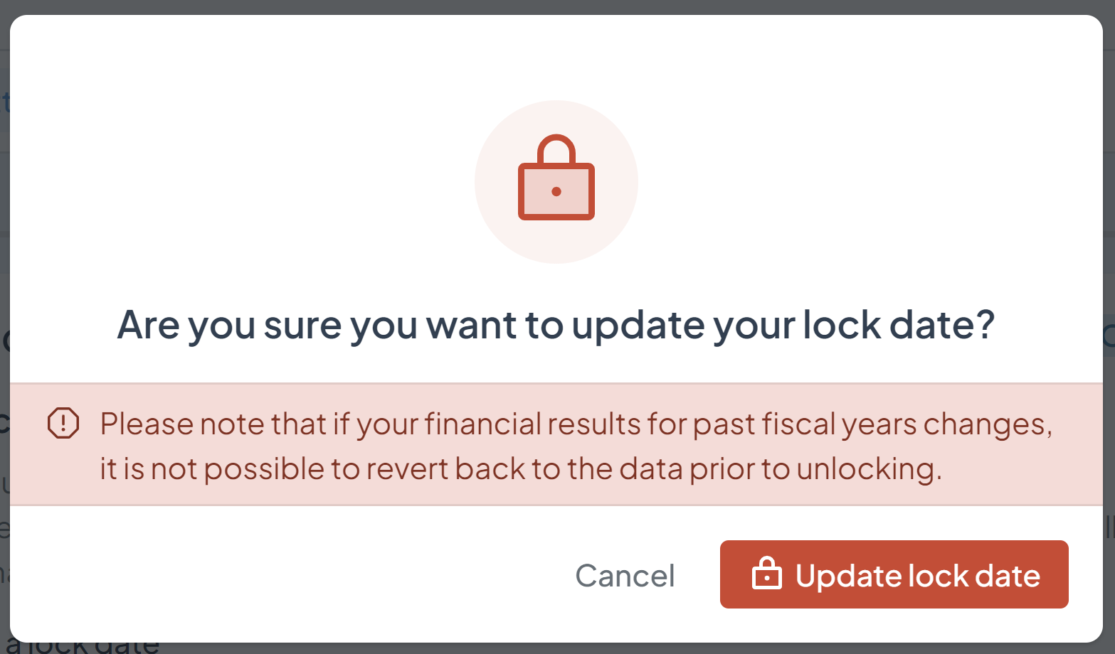 How to unlock data/update lock date? – Cryptact Help Center