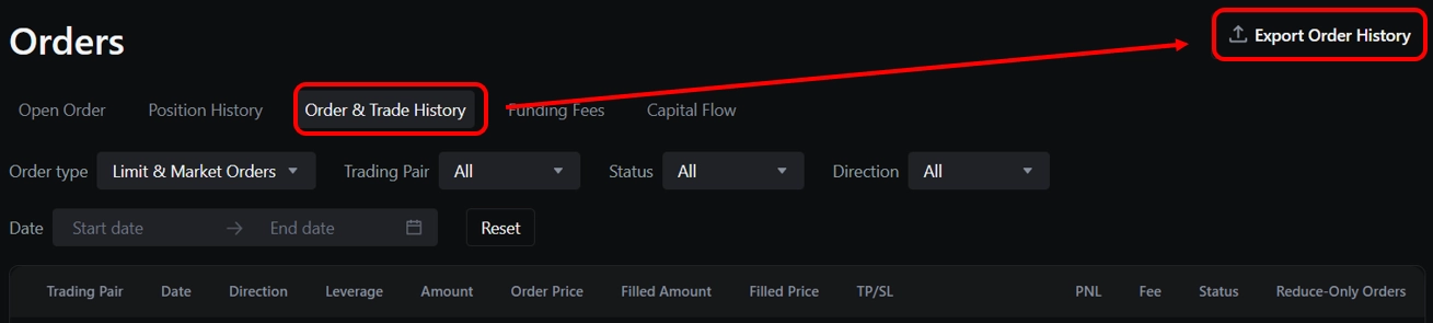 How to get trade history from MEXC Global – Cryptact Help Center