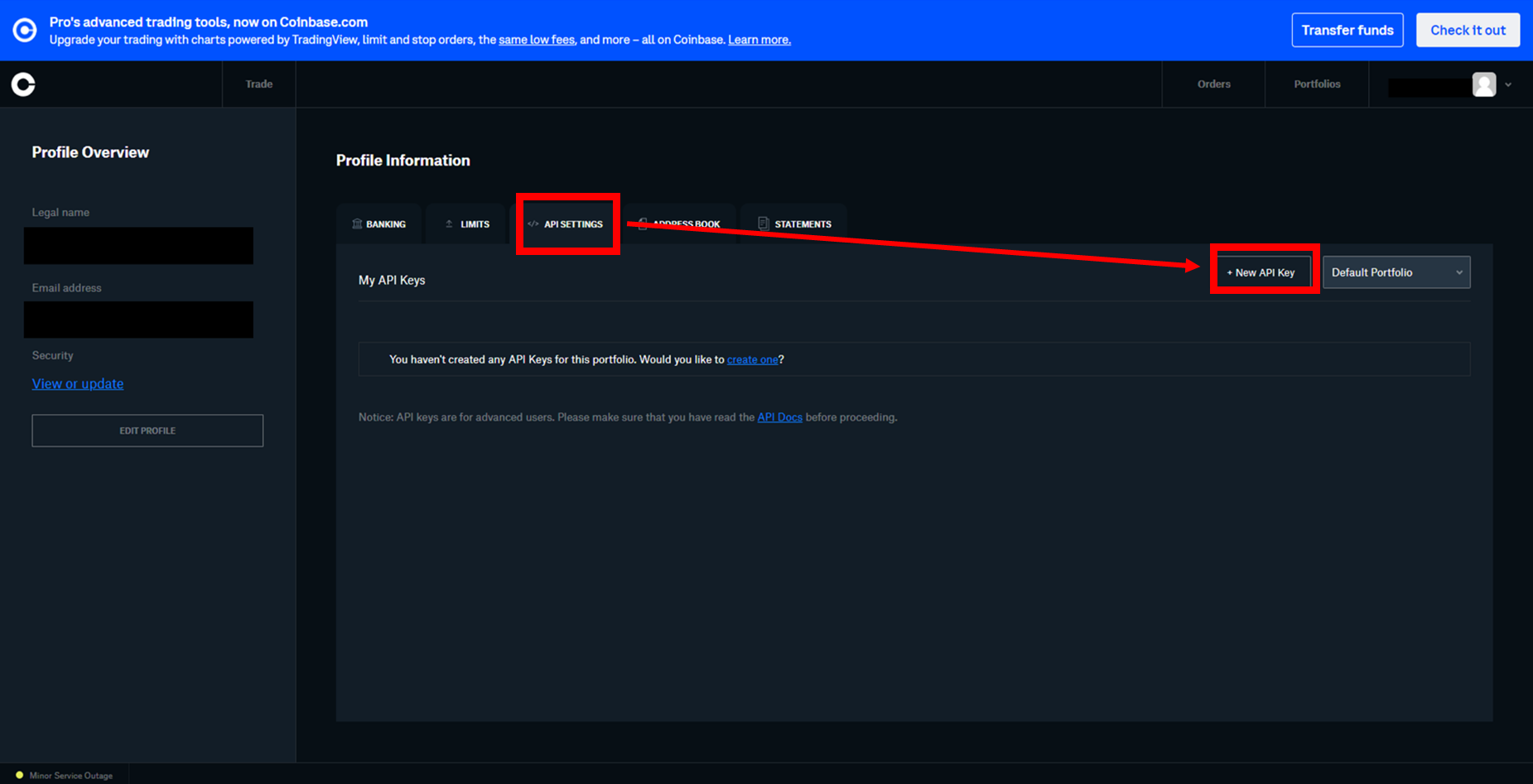 How To Get An Api Key For Coinbase Pro Cryptact Help Center